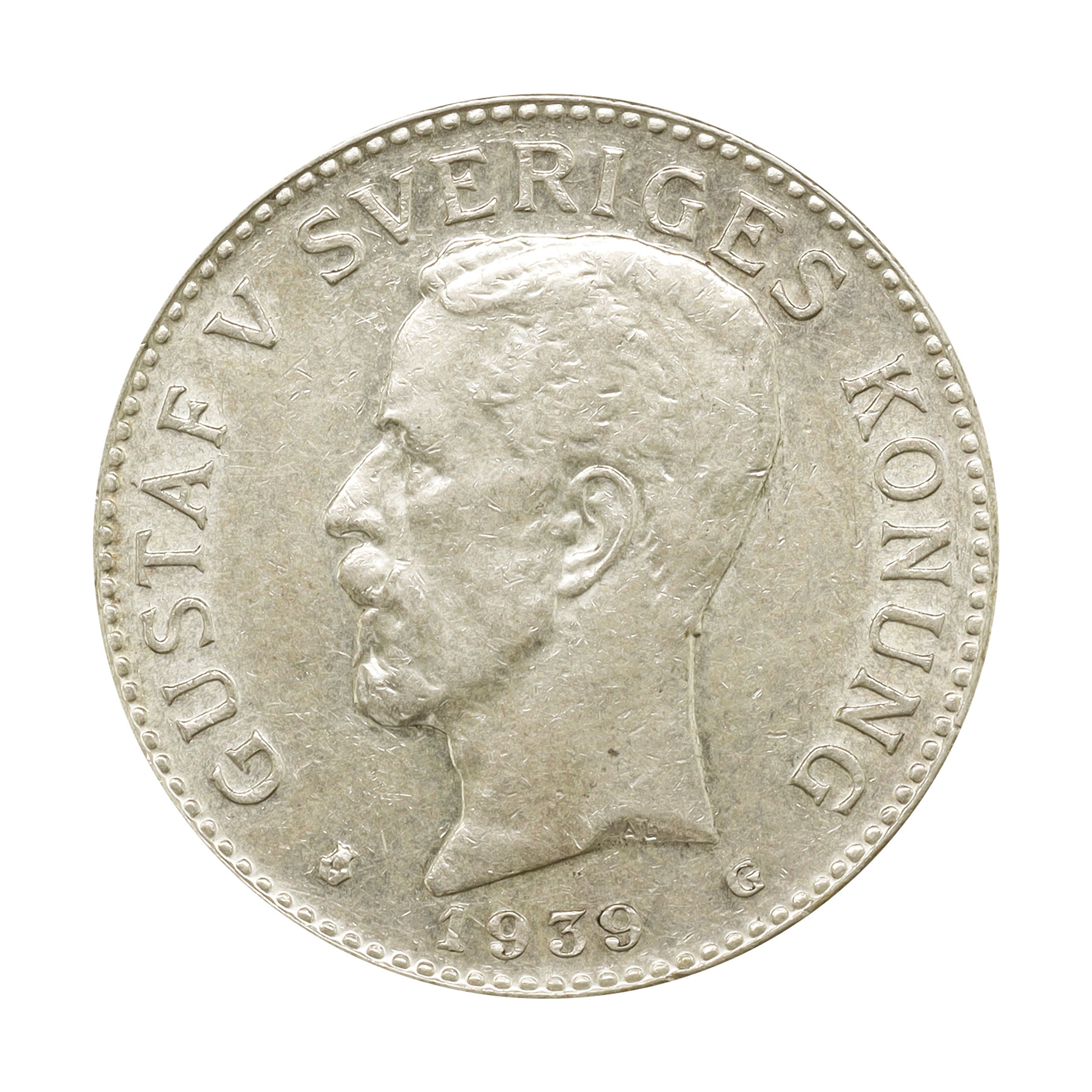 スウェーデン 1939G 2クローナ 銀貨 グスタフ5世 Sweden 2 Kronar silver Gustaf V | コレクション・ワールド